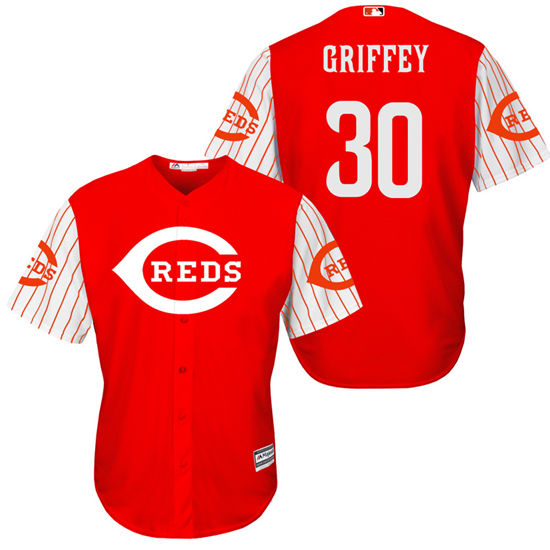 Men's Cincinnati Reds Retired Player #30 Ken Griffey Jr. White/Gray ...