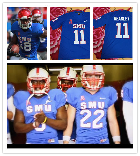 Mens Youth SMU Mustangs Custom Nike Full Blue Retro Football Jersey