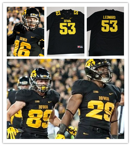Mens Iowa Hawkeyes Custom Gold Nike Football Jersey