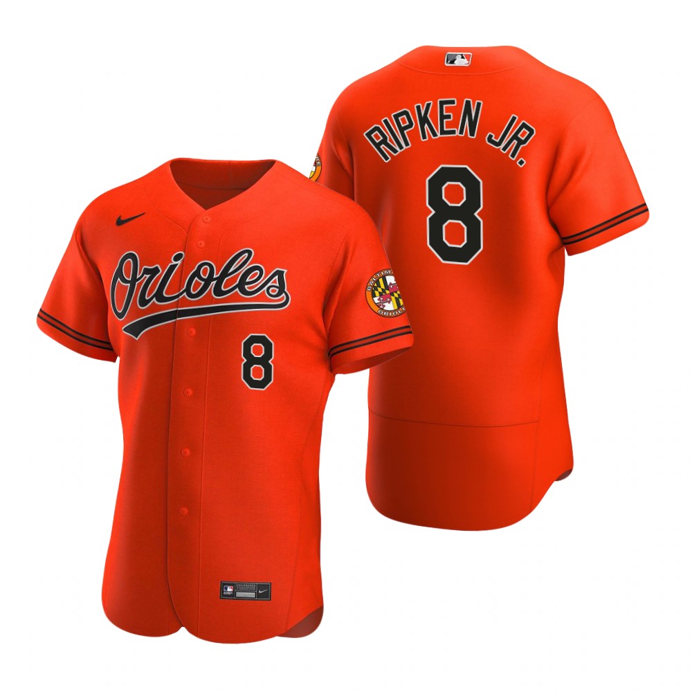 Men's Baltimore Orioles Retired Player #8 Cal Ripken Jr. Nike Orange ...