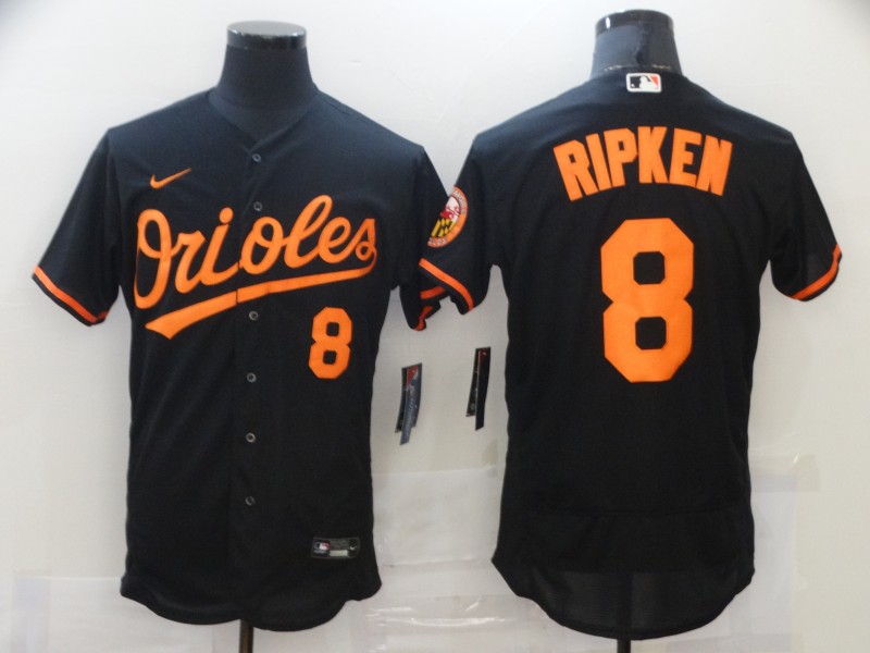 Men's Baltimore Orioles Retired Player #8 Cal Ripken Jr. Nike Orange ...