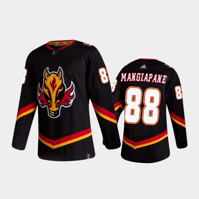 Men's Calgary Flames #88 Andrew Mangiapane Black Adidas 2021 Reverse ...