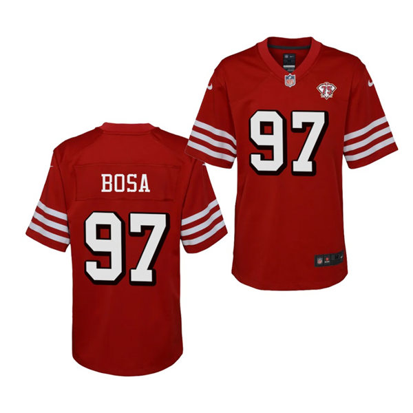 Youth San Francisco 49ers #97 Nick Bosa Nike Scarlet Retro 1994 75th ...