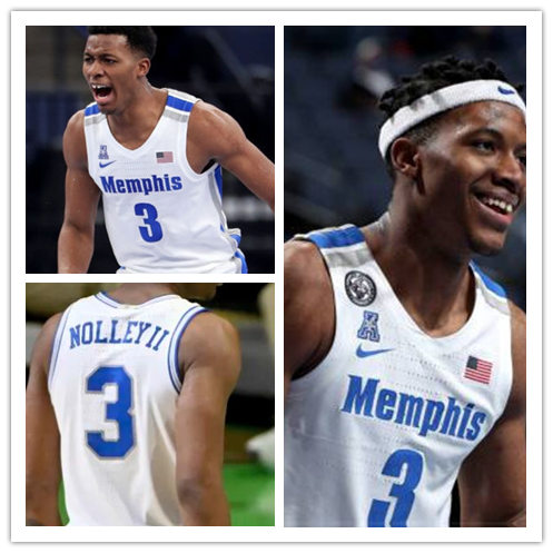 Mens Memphis Tigers #3 Landers Nolley II Blue Nike 2018 Blue Memphis ...