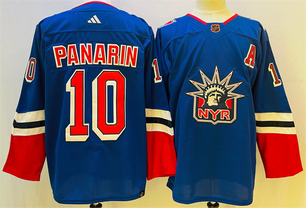Men's New York Rangers #10 Artemi Panarin Royal 2022 Reverse Retro Primegreen Jersey
