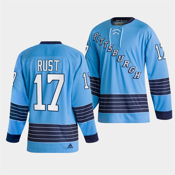 Mens Pittsburgh Penguins #17 Bryan Rust 2022 Light Blue Team Classics ...
