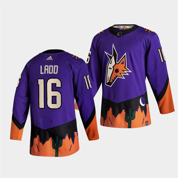 Mens Arizona Coyotes #16 Andrew Ladd Adidas Purple 2021 Reverse Retro ...