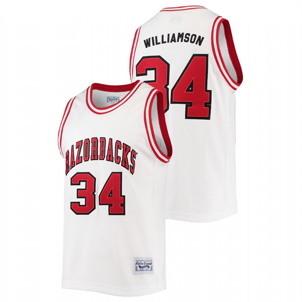Mens Youth Arkansas Razorbacks #34 Corliss Williamson White ...
