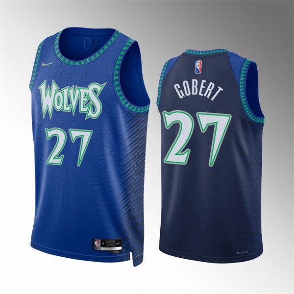 Men's Minnesota Timberwolves #27 Rudy Gobert Roayl Navy 2021-22 City ...