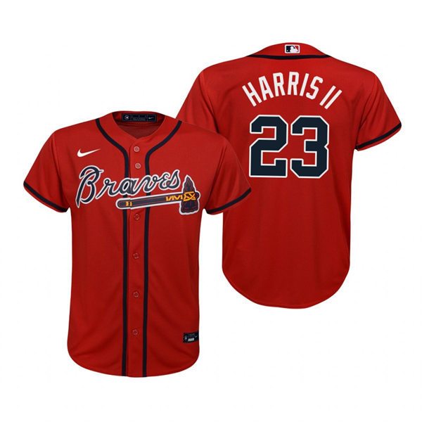Youth Atlanta Braves #23 Michael Harris II Navy Alternate Jersey