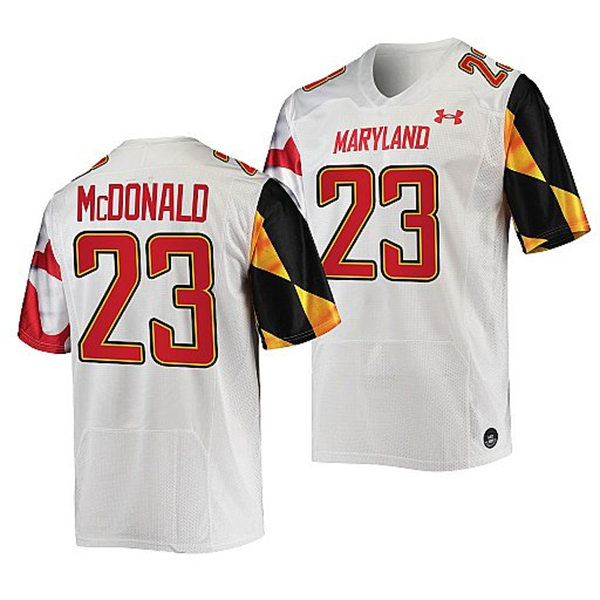 Mens Youth Maryland Terrapins #23 Colby McDonald White 2022 College ...