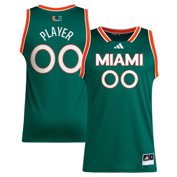 Miami Hurricanes Custom Adidas 2026 Green Basketball Game Jersey