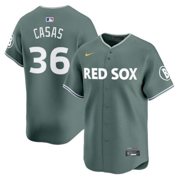 Mens Boston Red Sox #36 Triston Casas Green 2025 City Connect 2.0 ...