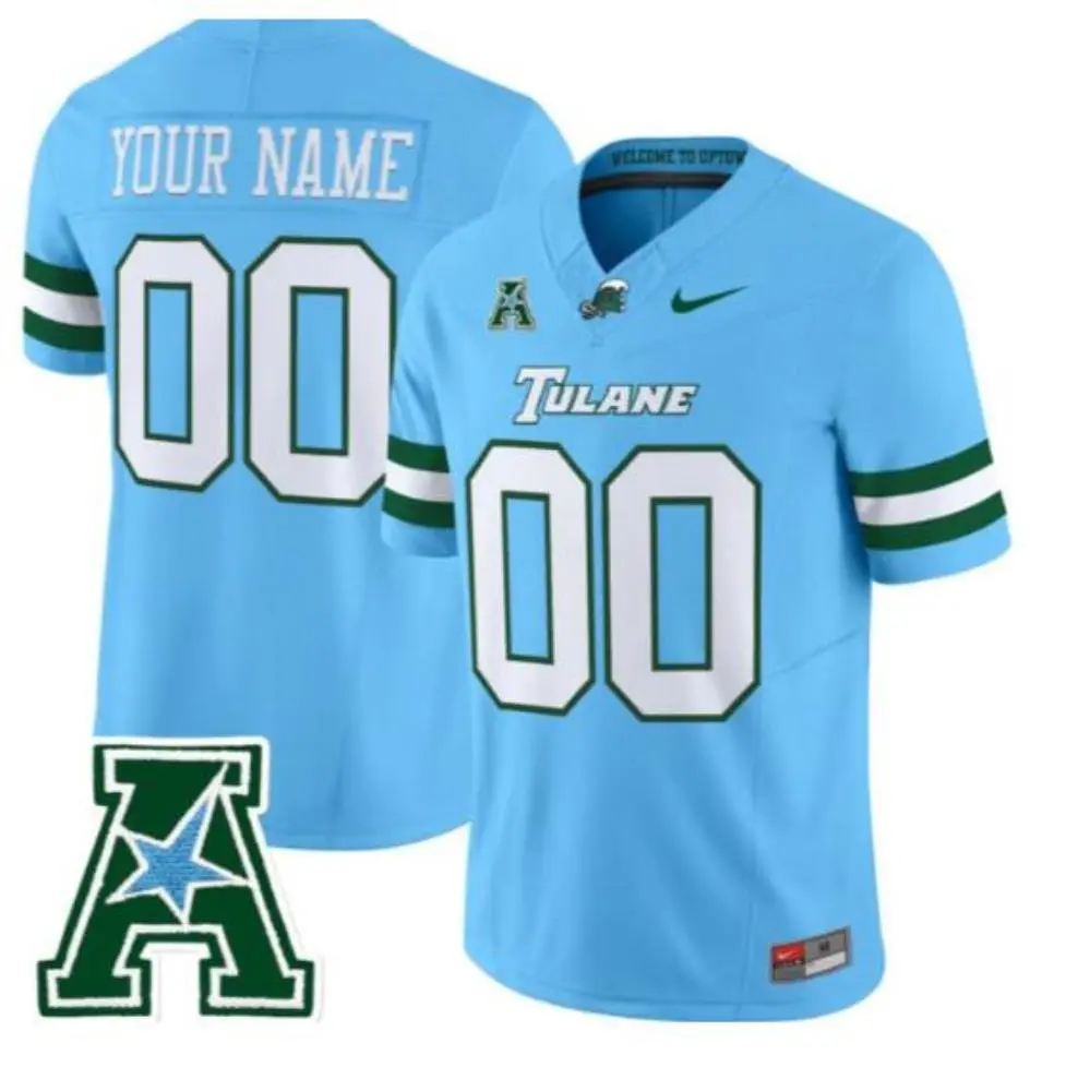 Tulane Green Wave Custom Blue 2025 City Edition Football Jersey